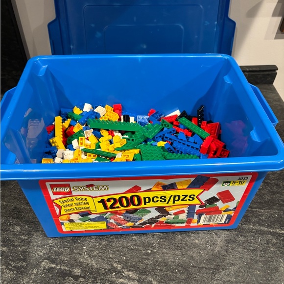 Lego | Toys | Lego System 20 Piece Set In Blue Bin | Poshmark
